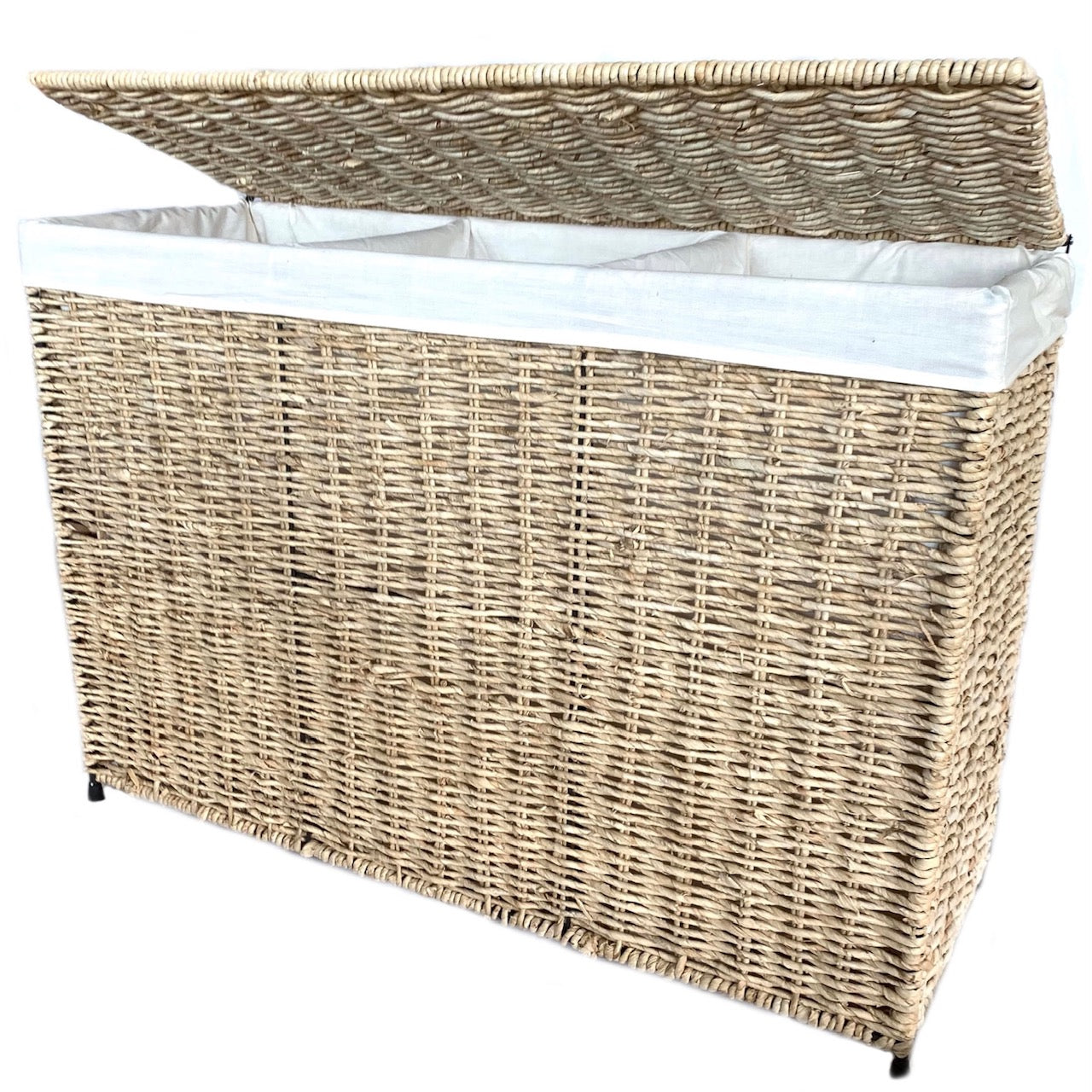 Maize 3-Section Hamper w/ Liner, Natural – America Basket