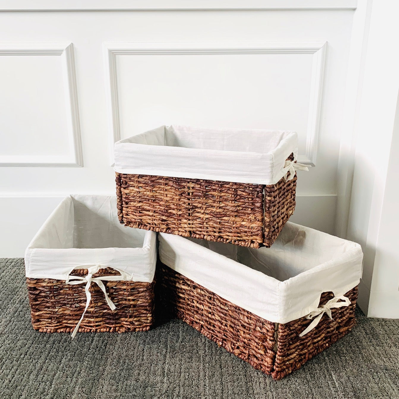 Woven Maize Walnut Rectangular Storage Baskets (Set of 3) – America Basket